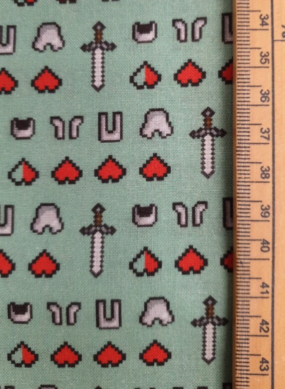 Minecraft Fabric UK 100% Cotton Material by Metre Icon Hearts - Etsy