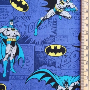 Batman Logo Character Fabric UK Blue Background Fat Quarter 20" X 22 ...