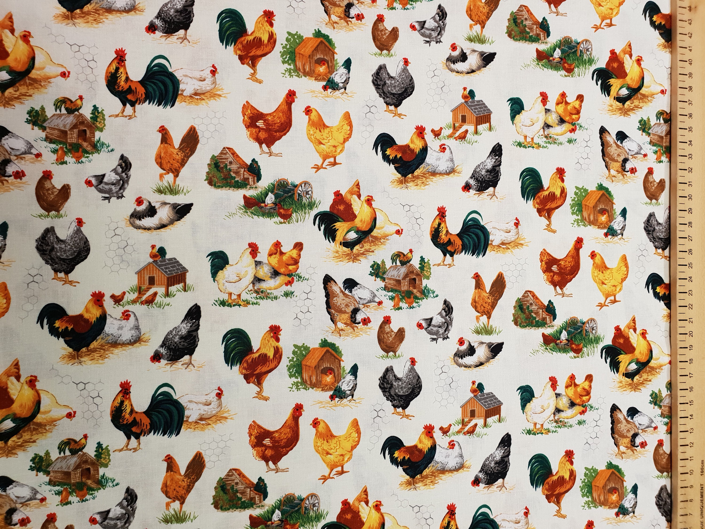 Hens and Chickens Fabric 100% Cotton Material By Metre Friends - Etsy 日本