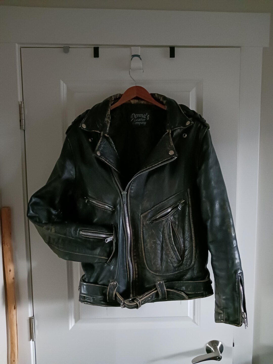 Vintage Biker Leather Jacket, Short Leather Jacket, 80s Biker Leather ...