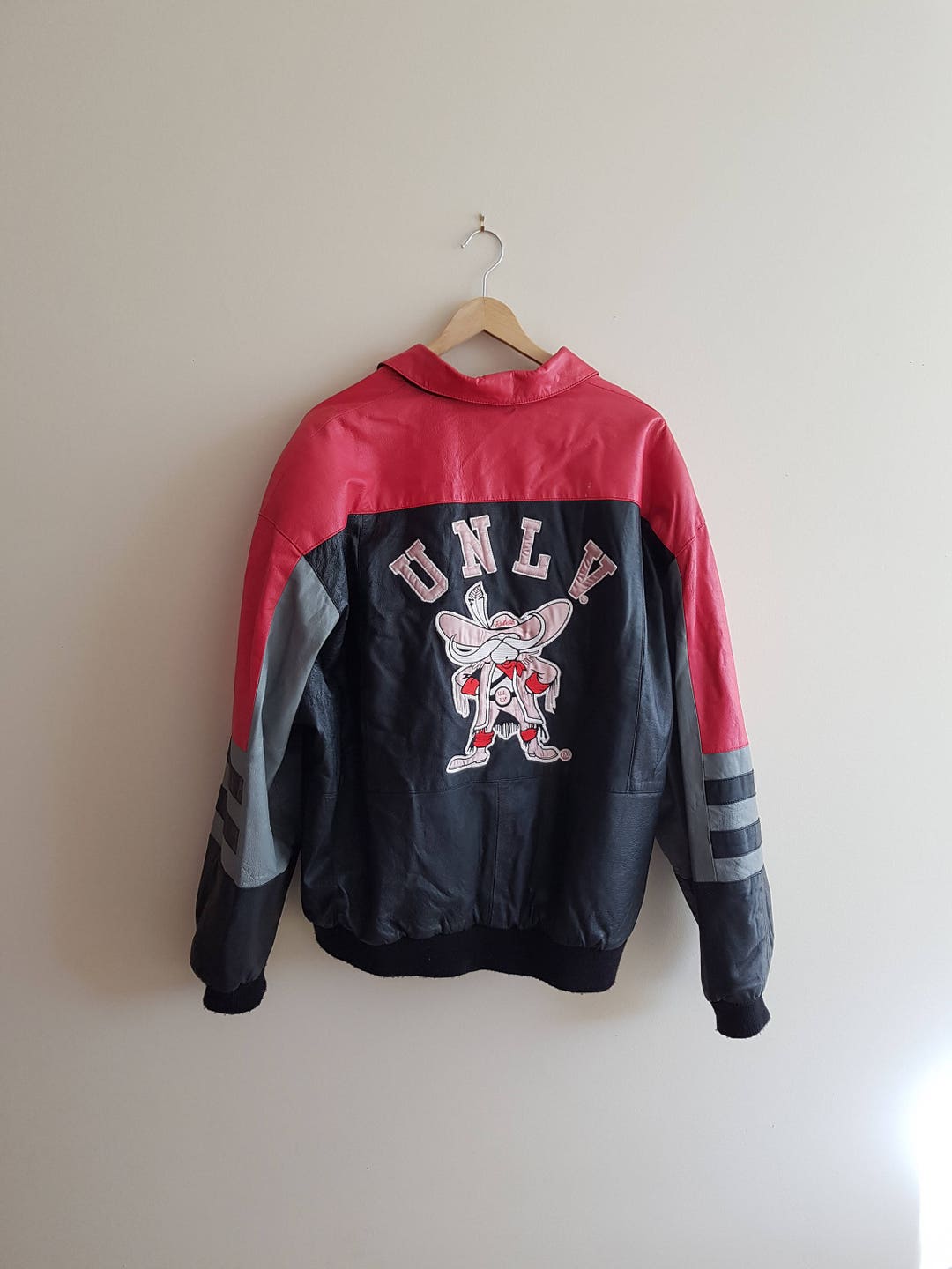 Vintage UNLV Jacket UNLV Leather Jacket 90 S UNLV Red - Etsy