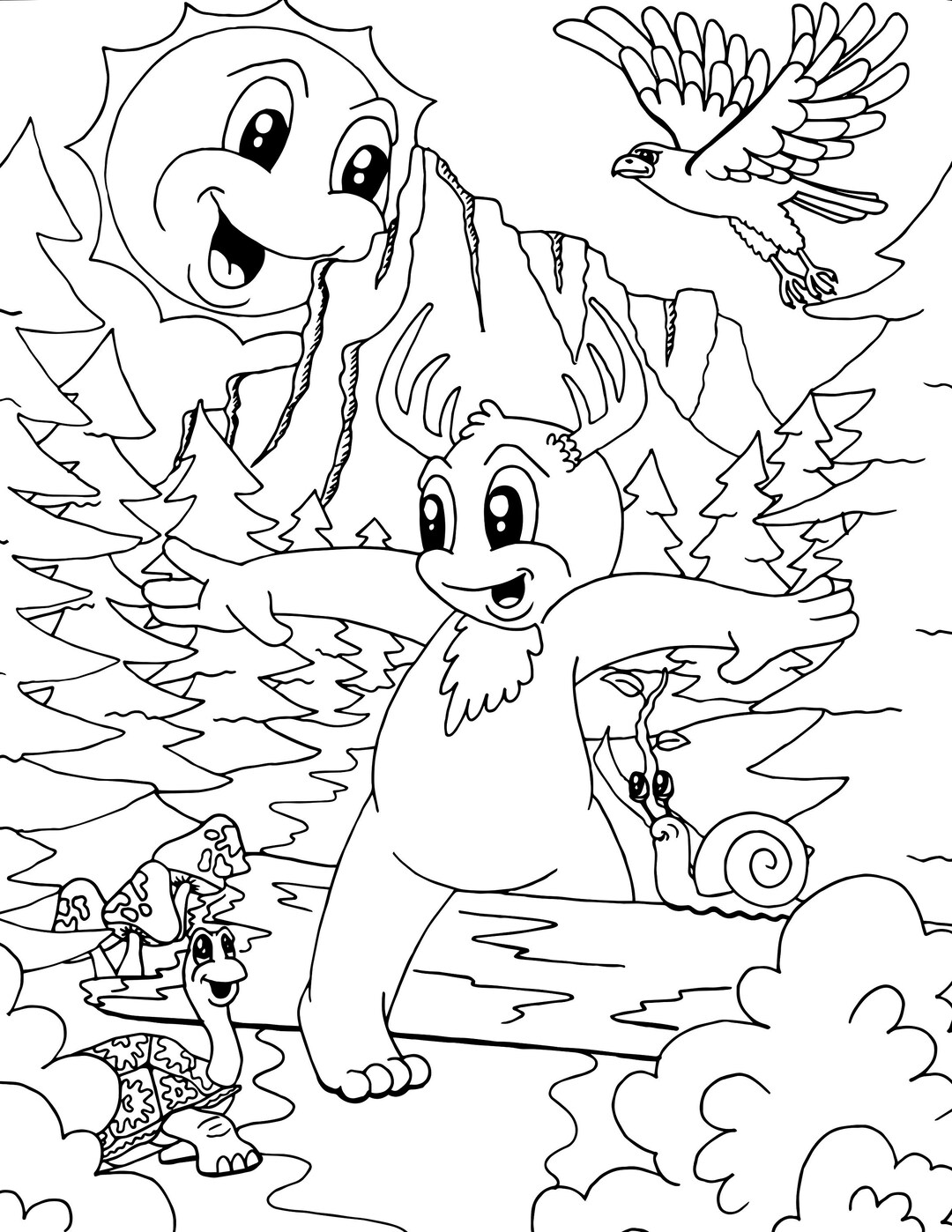 Nature Coloring Pages 9 Pack - Etsy