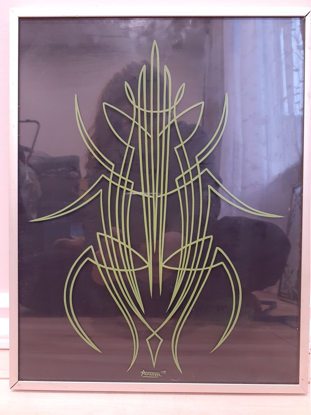 Green Pinstriping Art - Etsy