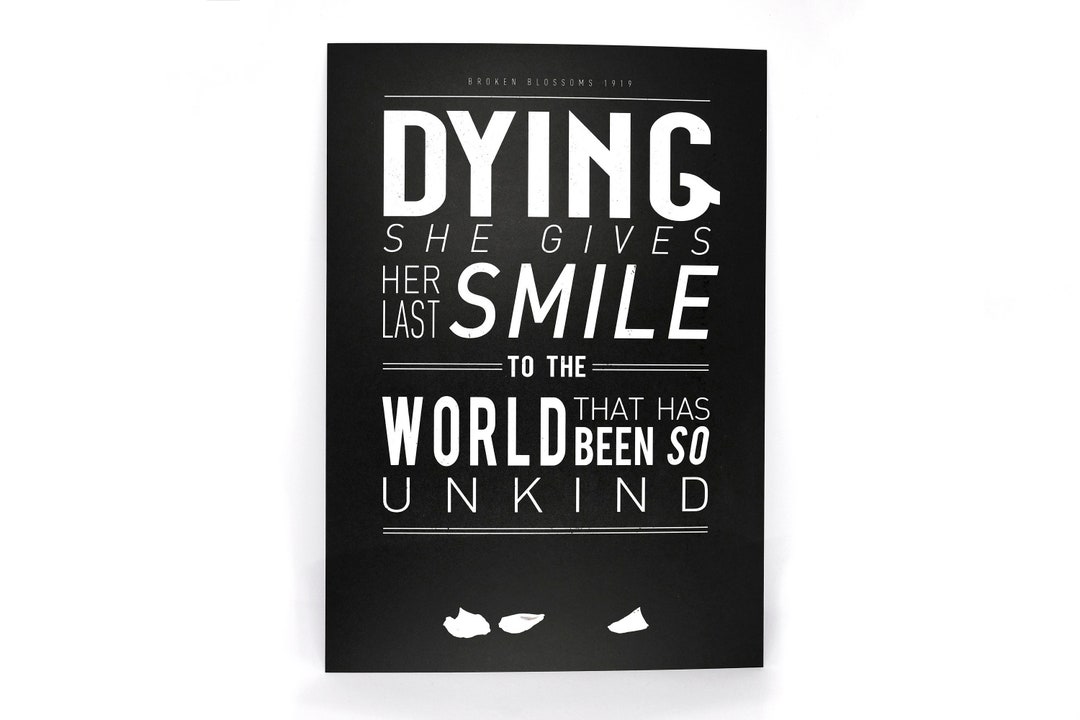 Dying She Gives Her Last Smile to the World - Print/poster (typography ...