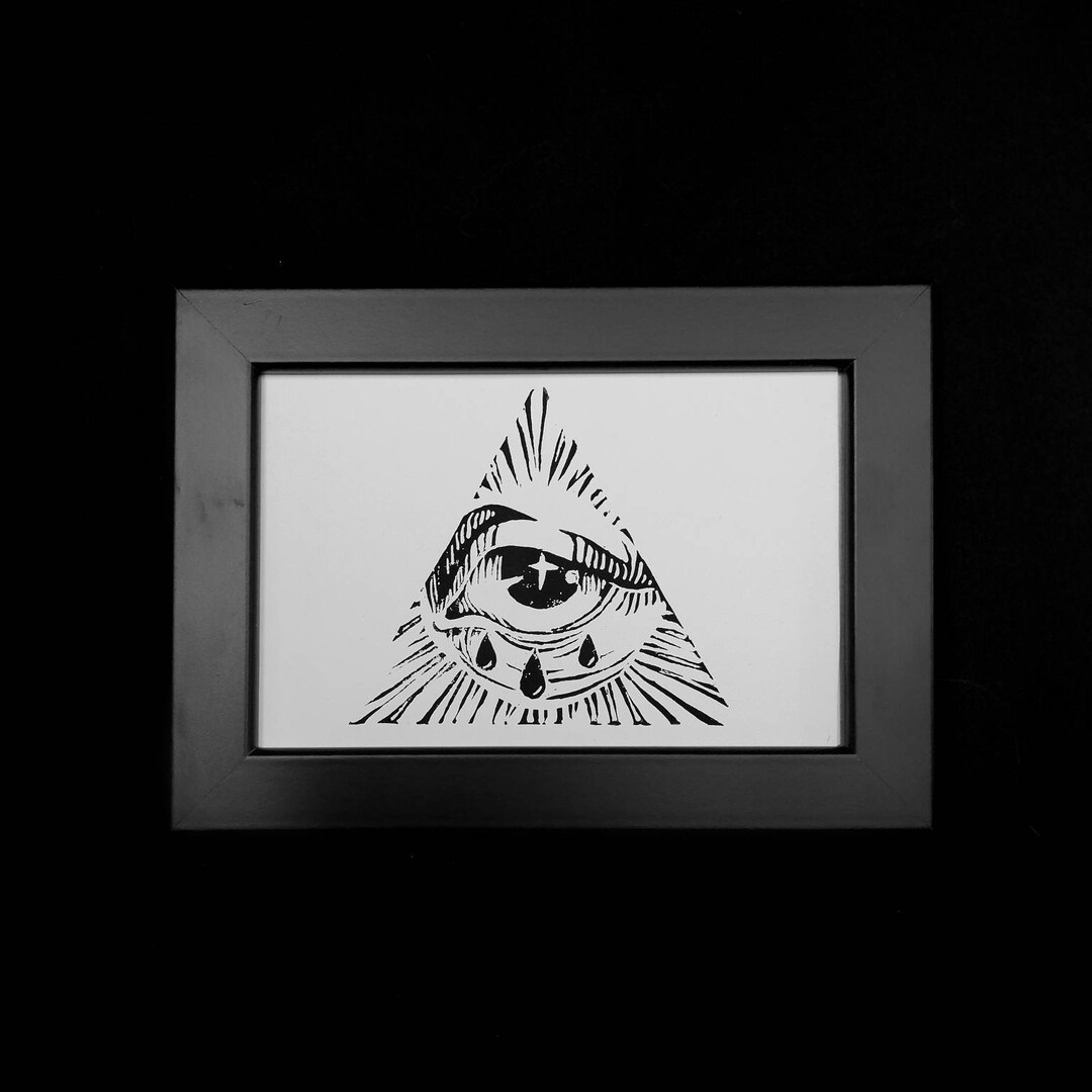 All Seeing Eye Block Print Size A6 4x6 - Etsy