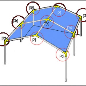 Canopy Fittings for 10'x20' or 20'x20' Canopy 3/4" Inch Greenhouse ...