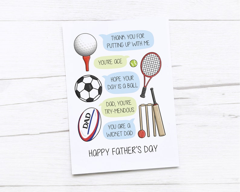 Happy Fathers Day Card | Dad Card | Sport | Sports Father's Day ...