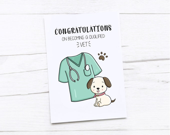 Personalized Veterinarian Graduation Card, Congratulations Vet ...
