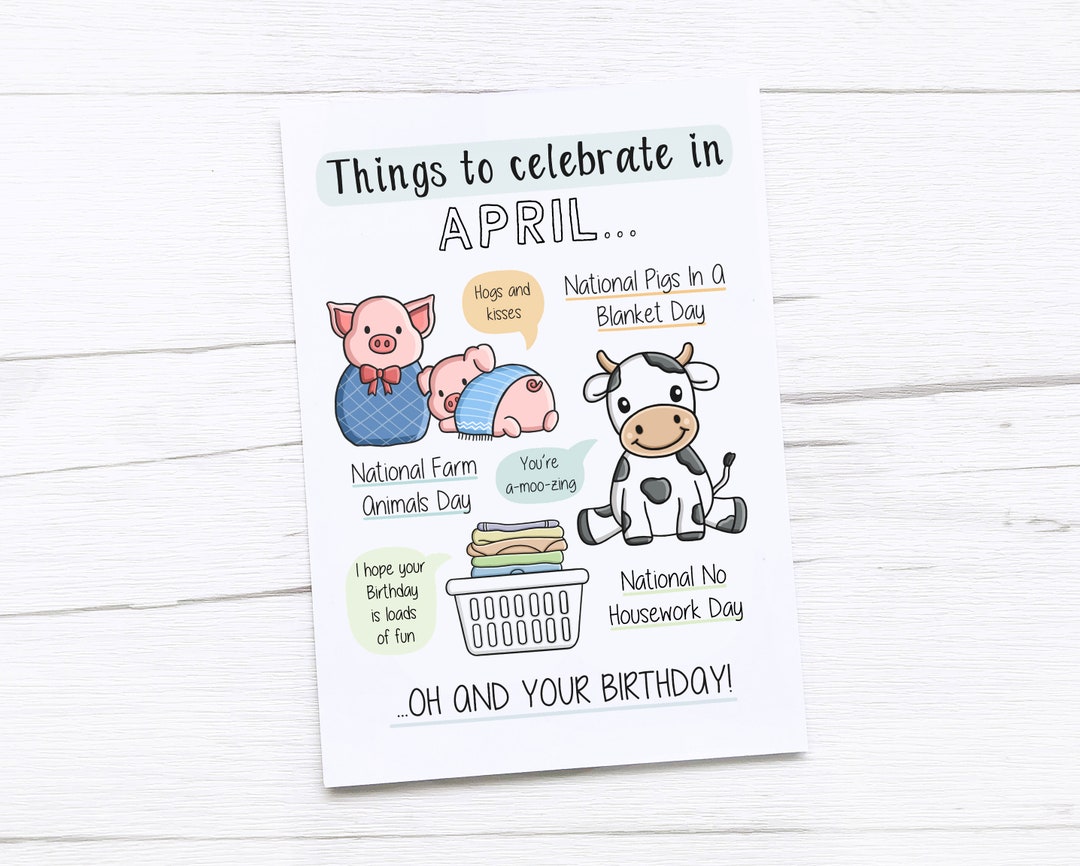 Funny April Birthday Card Born in April April Birthday - Etsy UK