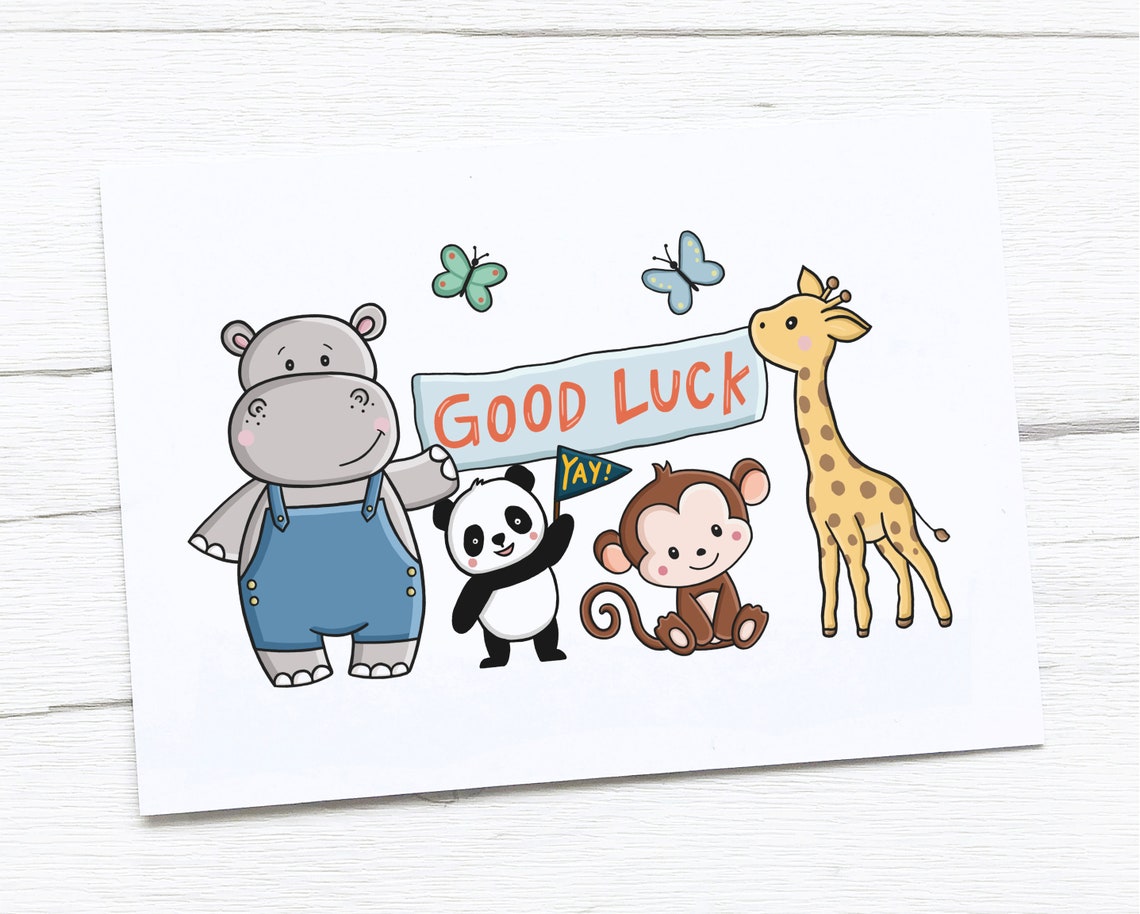Good Luck Card | Animals - Etsy
