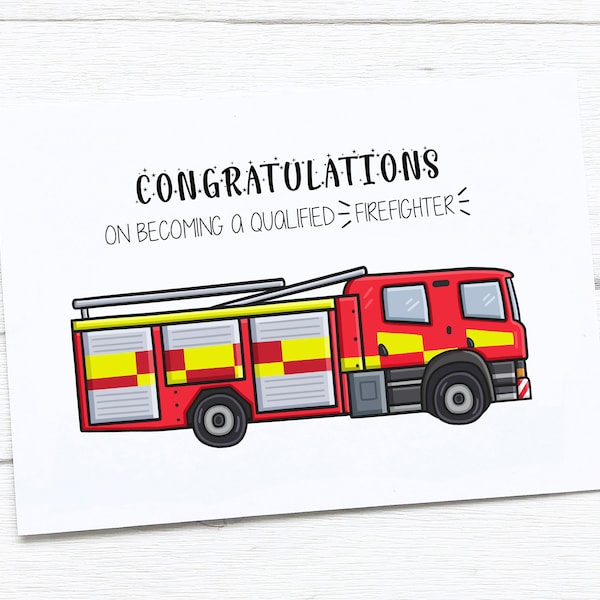 Congratulations Cards Firefighter - Etsy