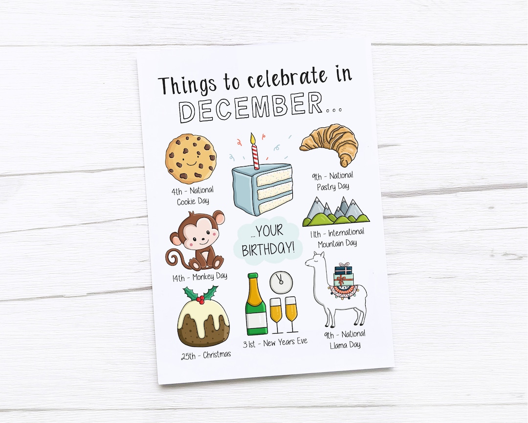 December Birthday Card | Born in December | December Birthday - Etsy