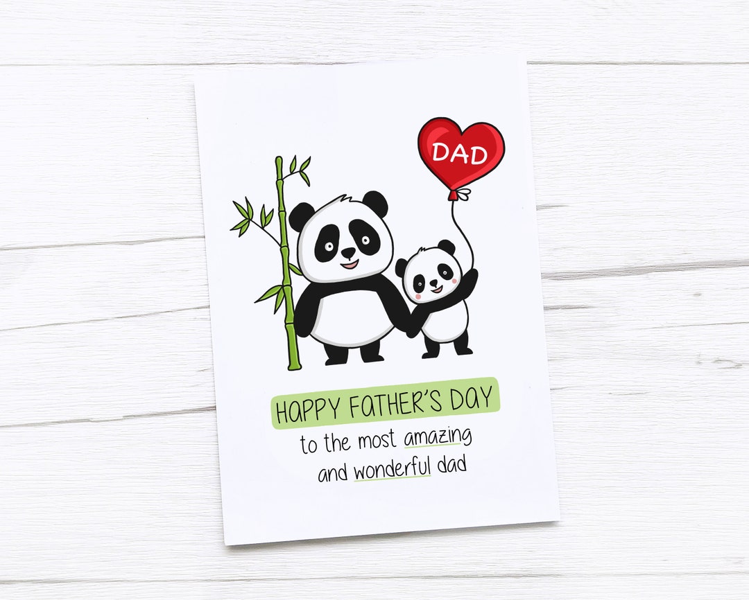Happy Fathers Day Card | Dad Card | Panda - Etsy UK