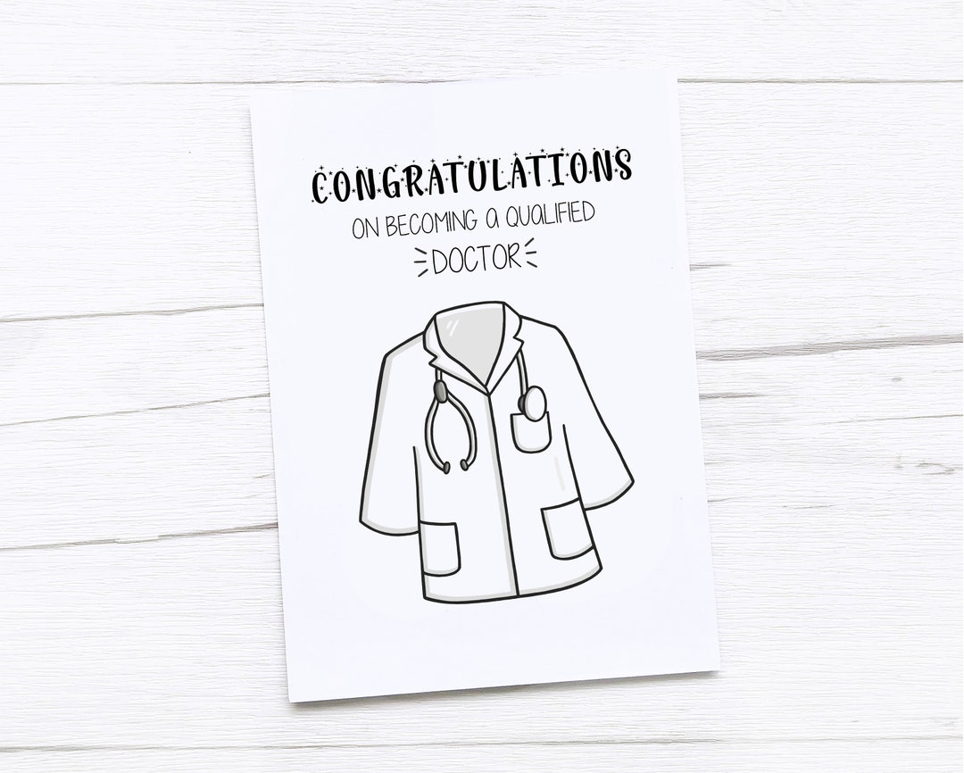 Doctor Congratulations Card | Doctor Graduation | Qualified Doctor Congratulations | Doctor Card ...