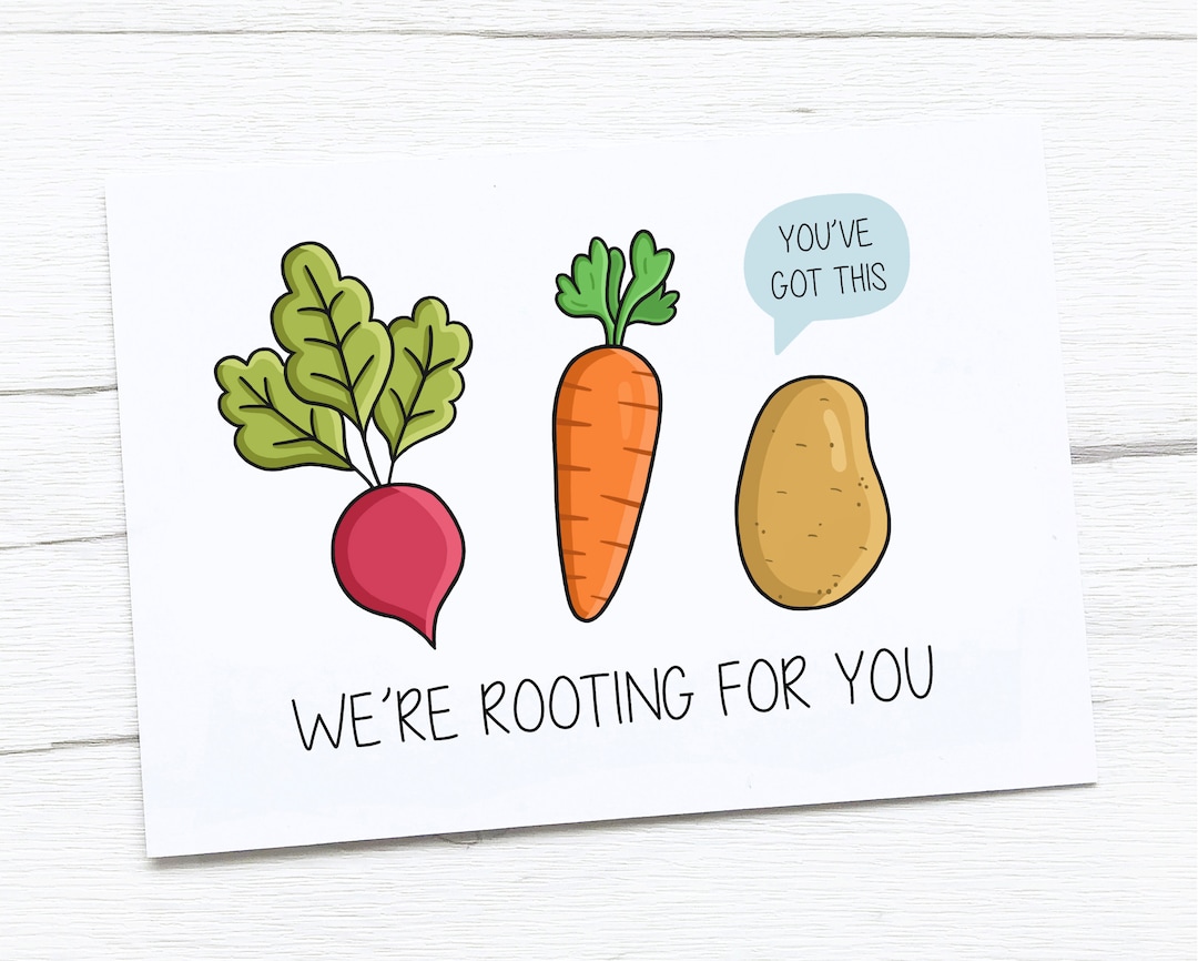 Good Luck Card | Rooting for You | Vegetables - Etsy