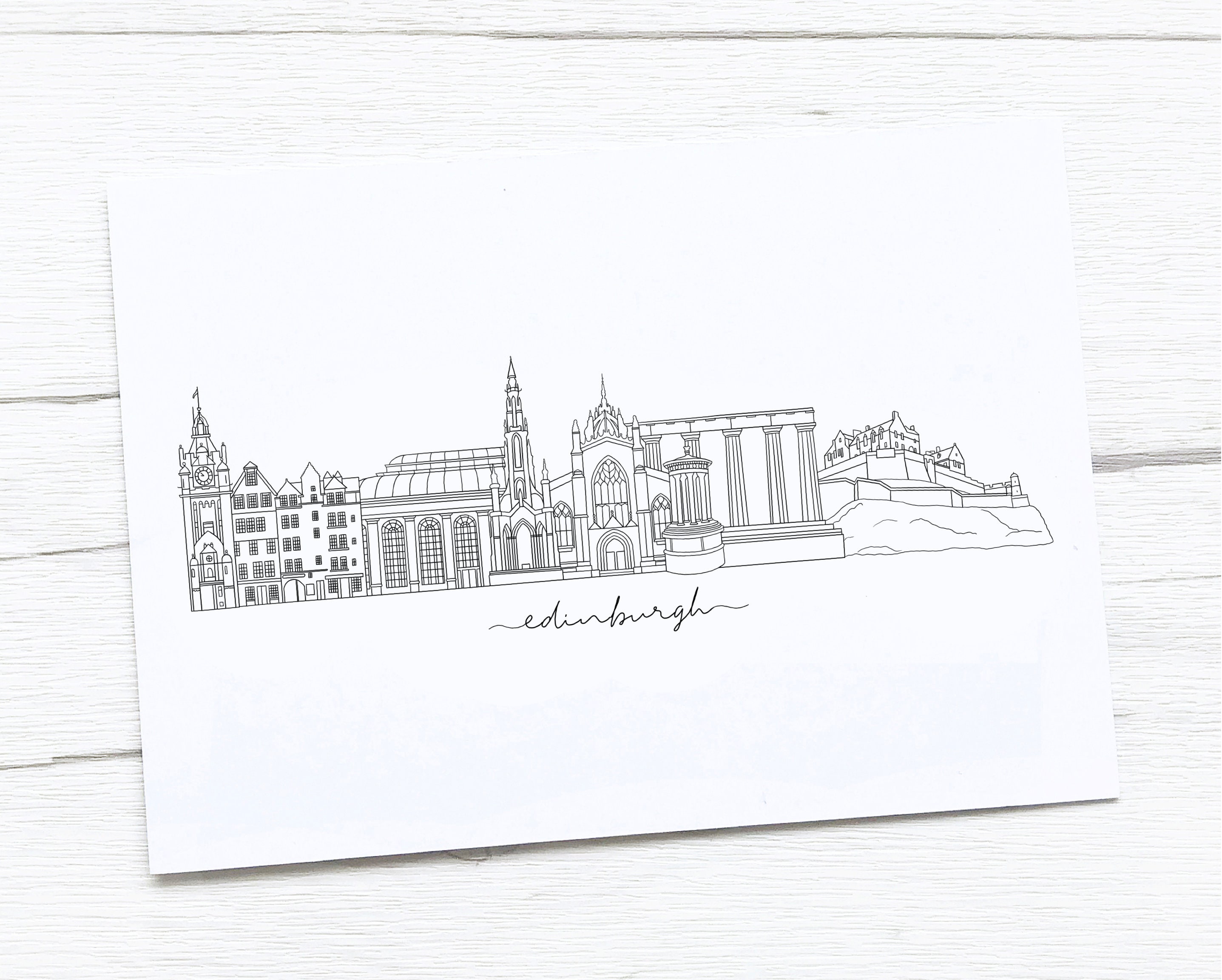 Edinburgh Skyline Edinburgh Art Print | Etsy UK