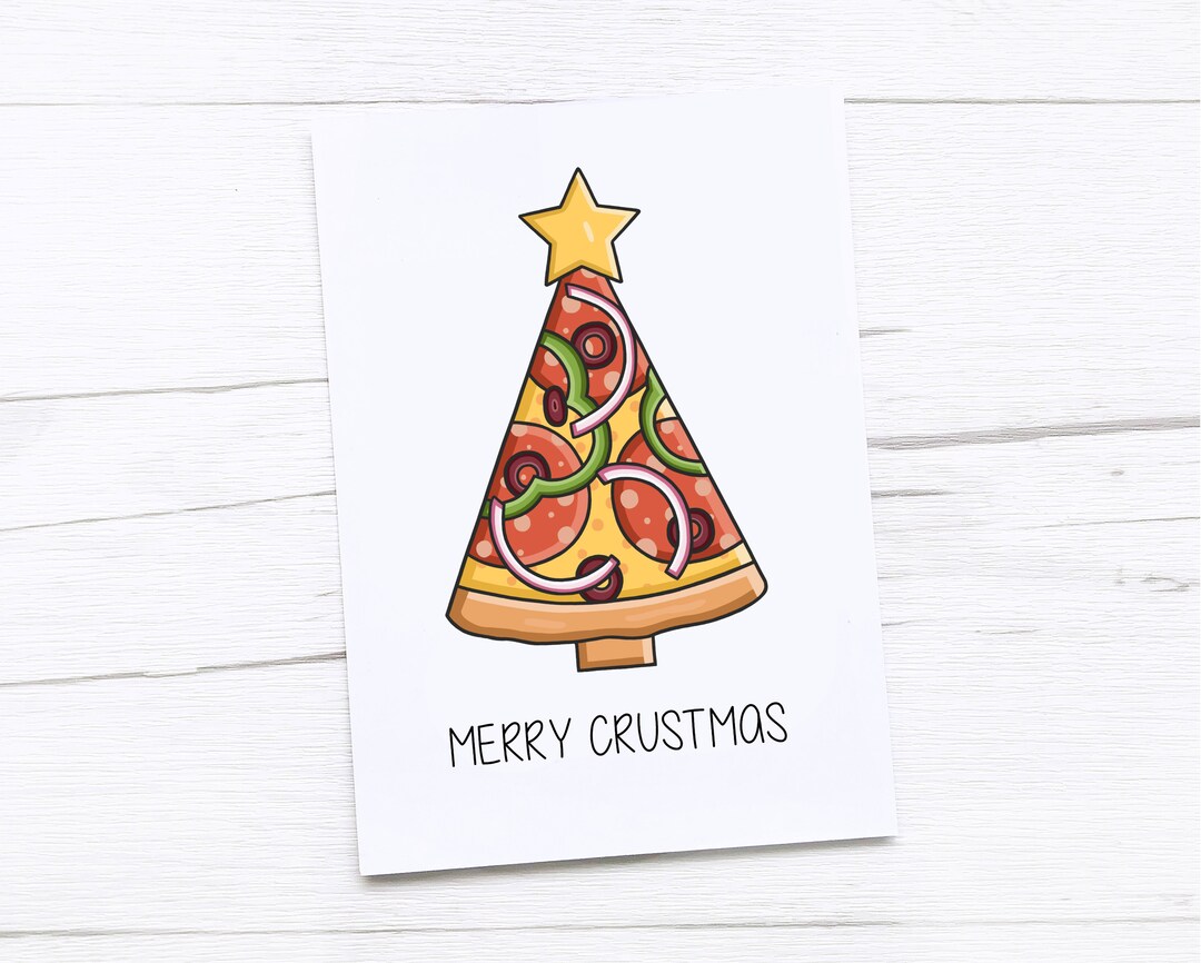 Happy Christmas Card | Merry Christmas | Pizza - Etsy