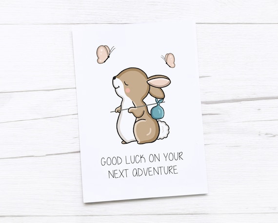 Good Luck Travel Card Good Luck Travelling Bunny | Etsy