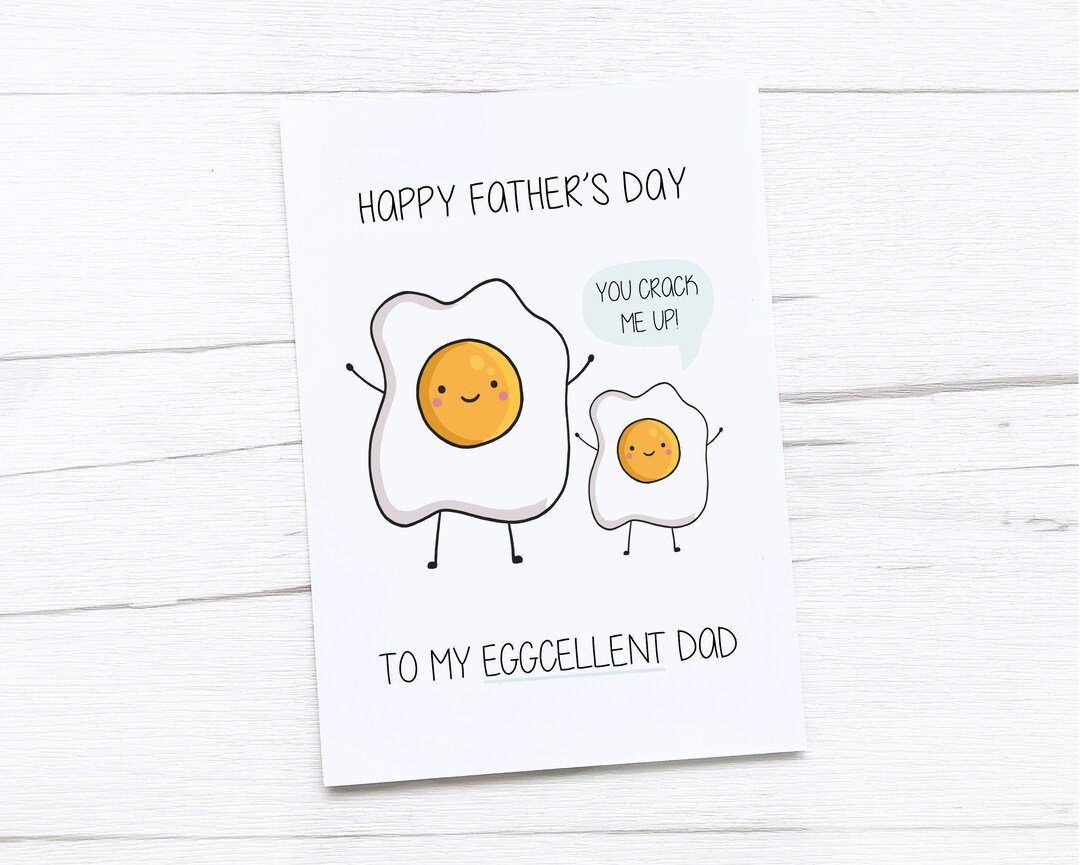 Happy Fathers Day Card | Dad Card | Egg | Eggcellent - Etsy UK