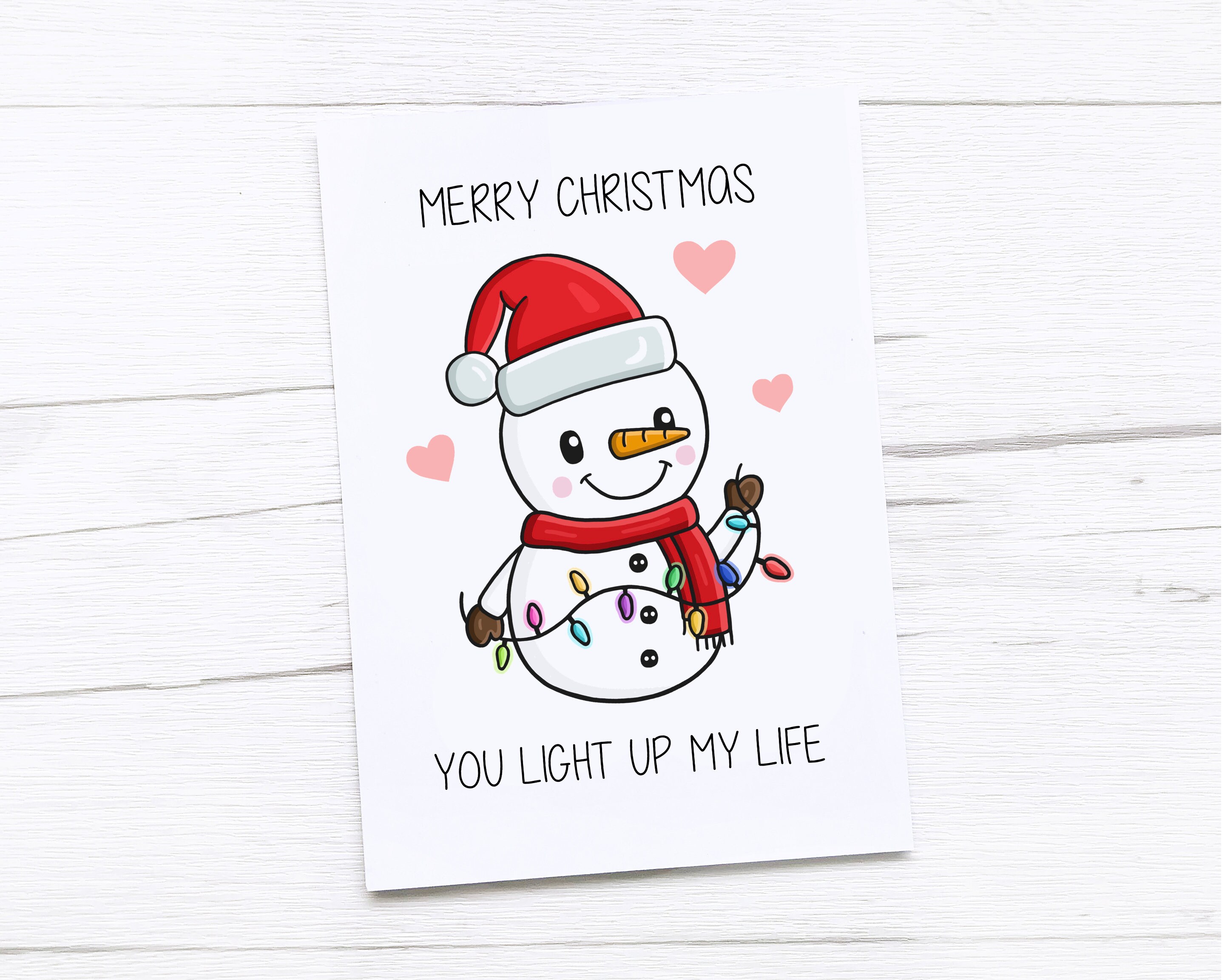 Happy Christmas Card Merry Christmas You Light up My Life - Etsy UK