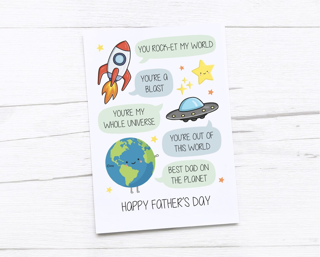Happy Fathers Day Card | Dad Card | Father's Day | Space Fathers Day ...