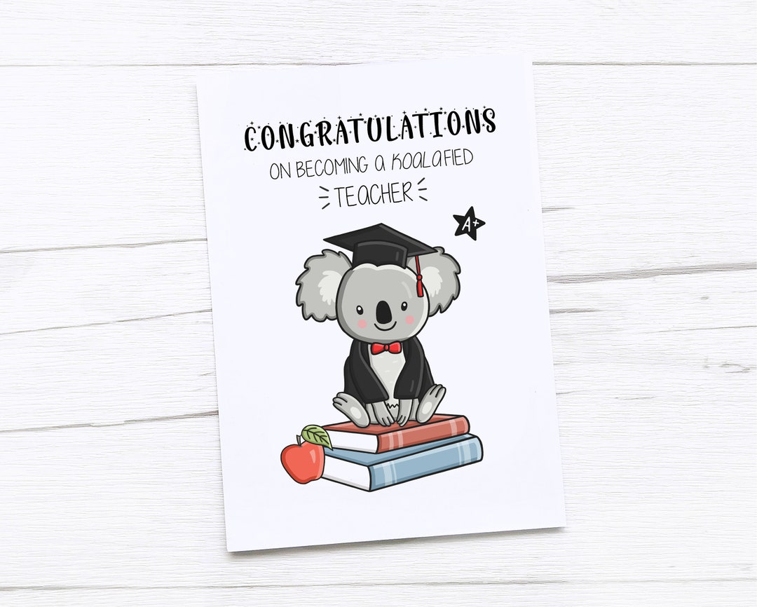 Teacher Congratulations Card | Teacher Graduation | Qualified Teacher ...