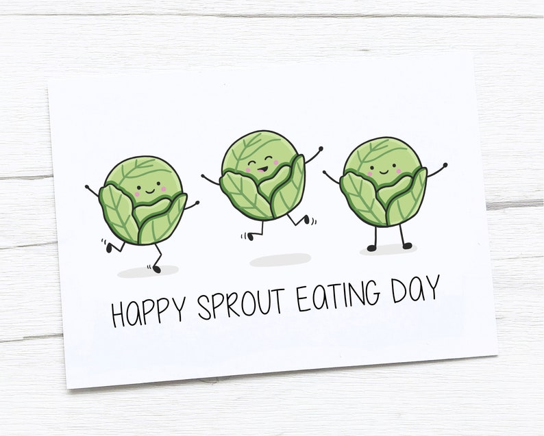 Happy Christmas Card Merry Christmas Brussel Sprouts - Etsy UK