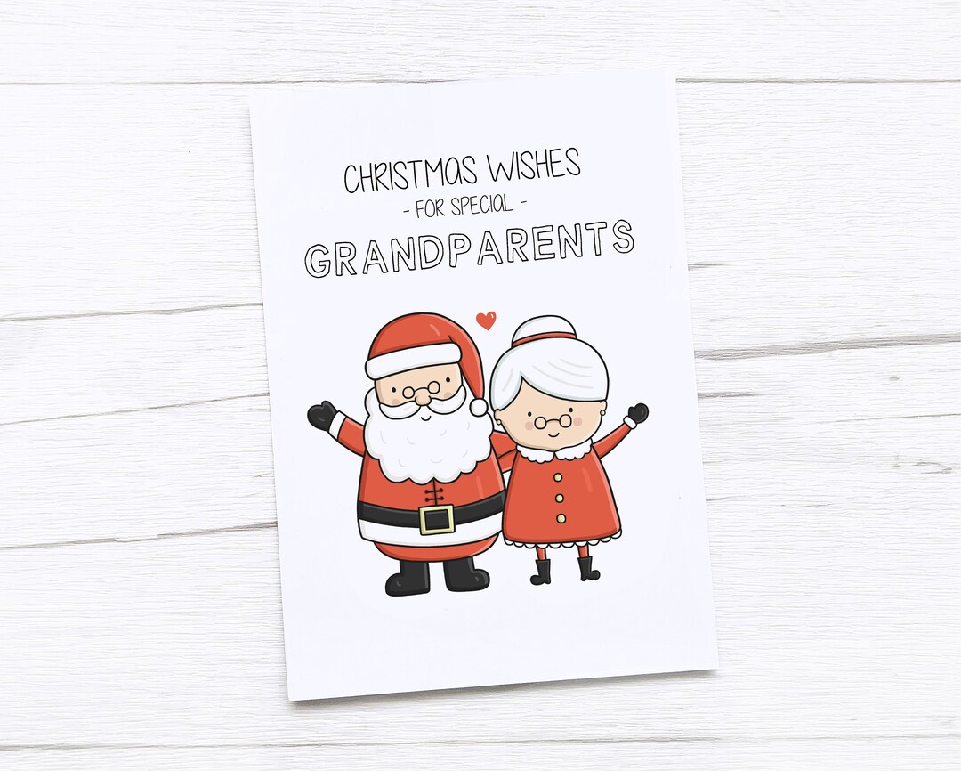 Happy Christmas Card Grandparents | Grandparents Christmas Card | Cute ...