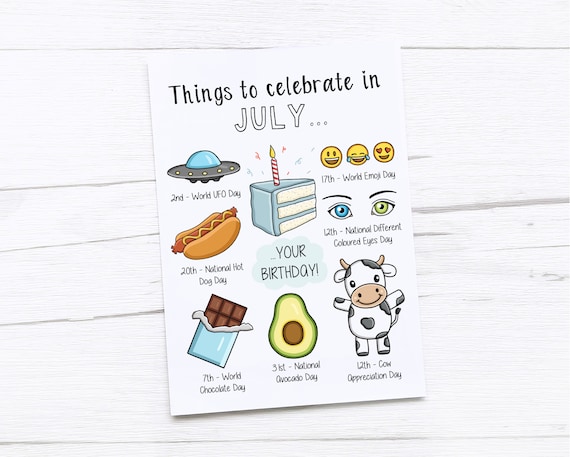 July Birthday Card Born in July July Birthday | Etsy UK