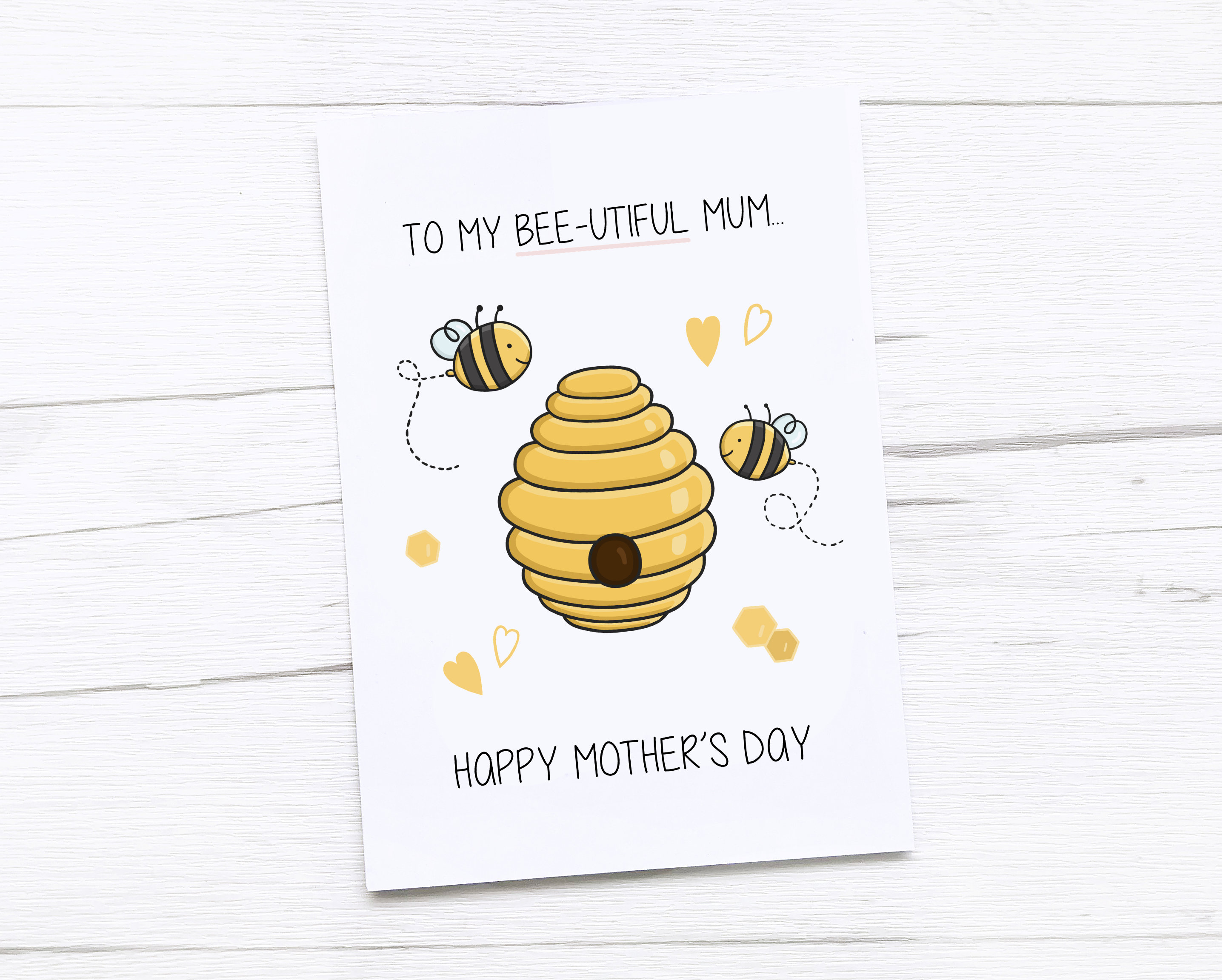 Happy Mothers Day Card Mothers Day Mum Card Bee - Etsy