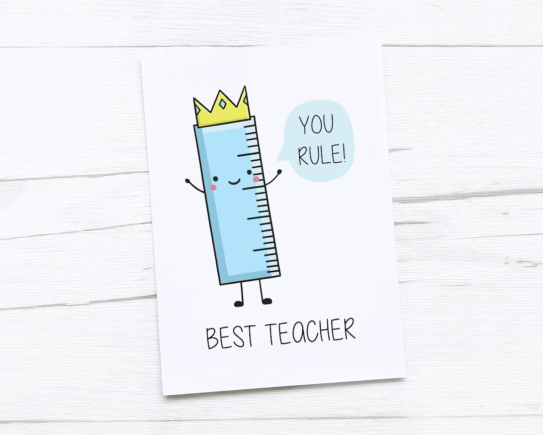 Thank You Teacher Card | You Rule - Etsy