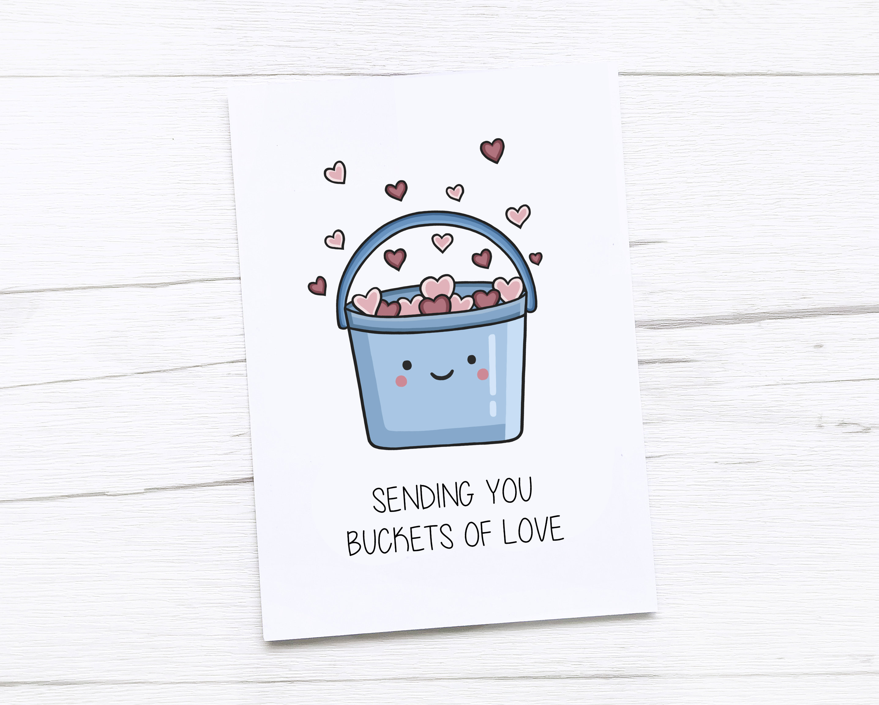 Thinking of You Card Sending Buckets of Love - Etsy
