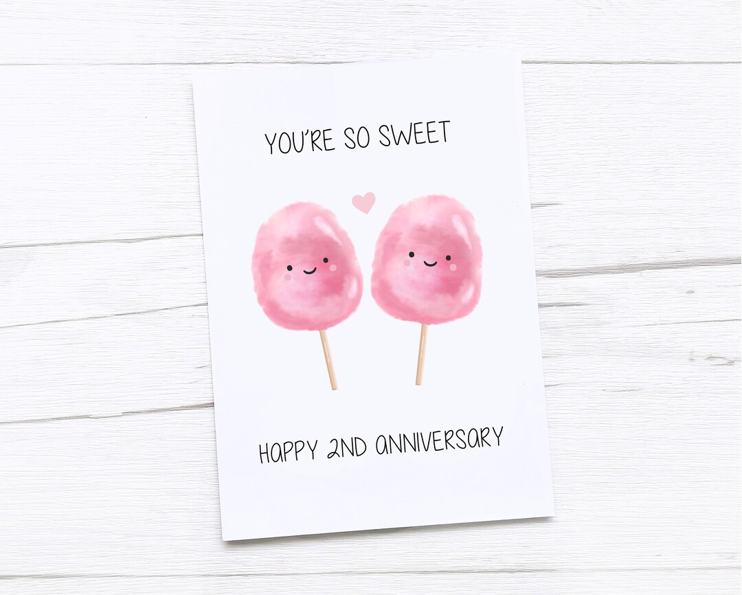 Happy 2nd Anniversary Card | Cotton Anniversary | Second Wedding ...