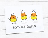Happy Halloween Card Candy Corn - Etsy