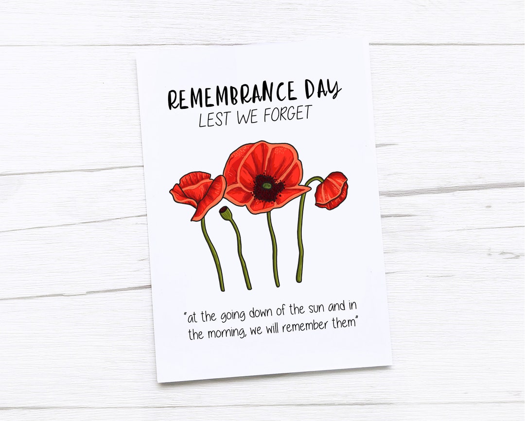 Remembrance Day Card | Poppy - Etsy UK