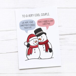 Happy Christmas Card Merry Christmas Both of You Couple Snowmen - Etsy