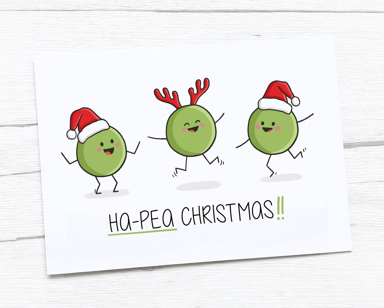 Happy Christmas Card | Merry Christmas | Peas - Etsy