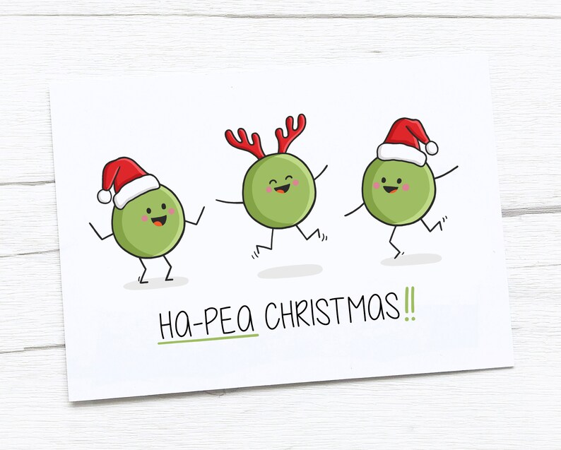 Happy Christmas Card | Merry Christmas | Peas - Etsy UK