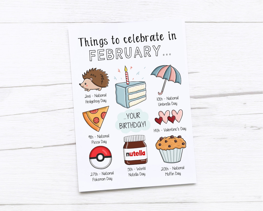 February Birthday Card | Born in February | February Birthday - Etsy