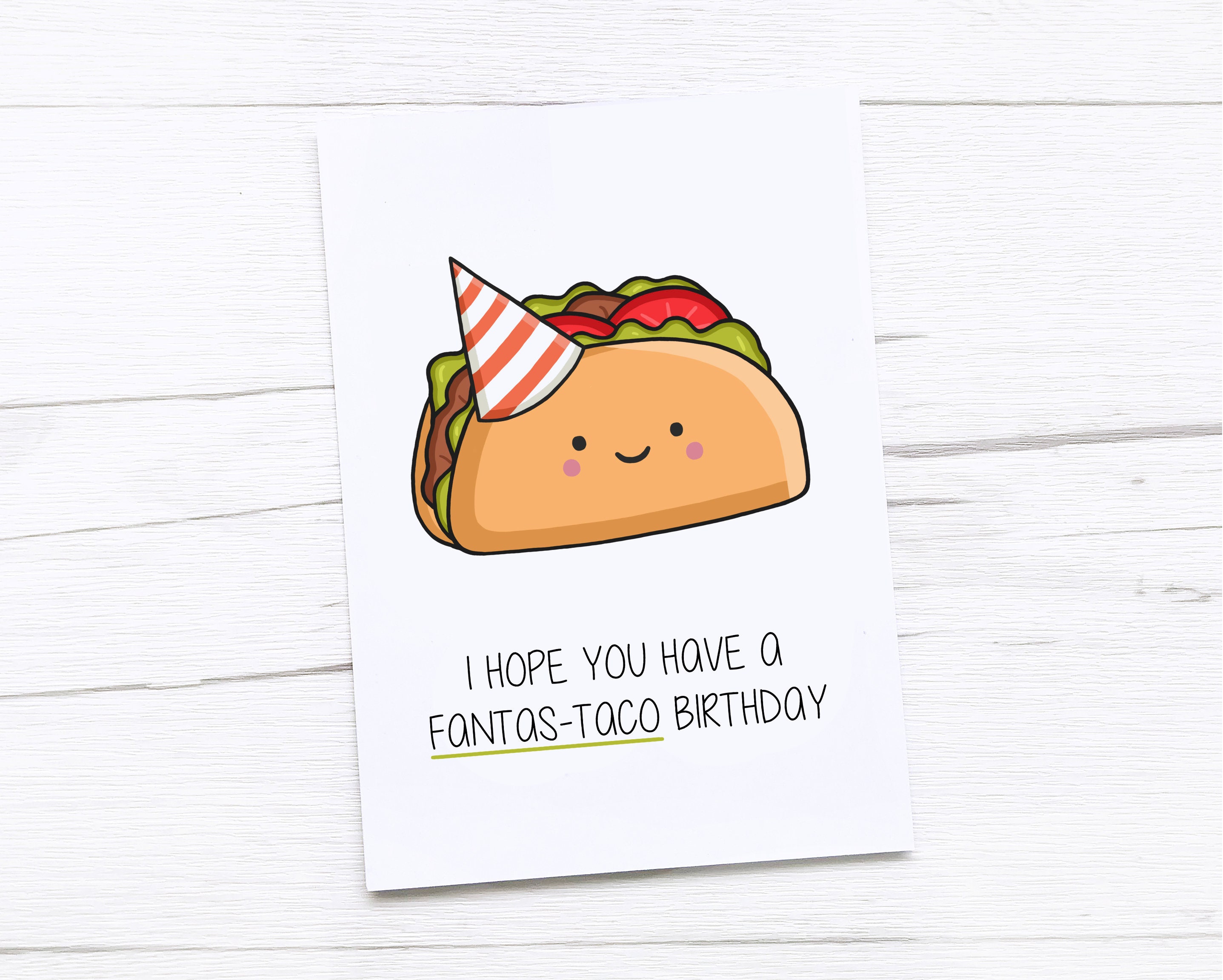 Happy Birthday Card Taco Fantastic - Etsy