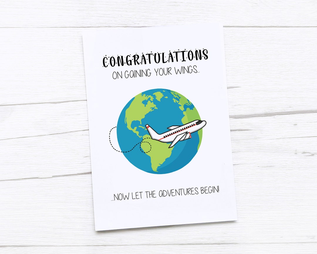 Flight Attendant Congratulations Card | Cabin Crew Graduation | Air ...