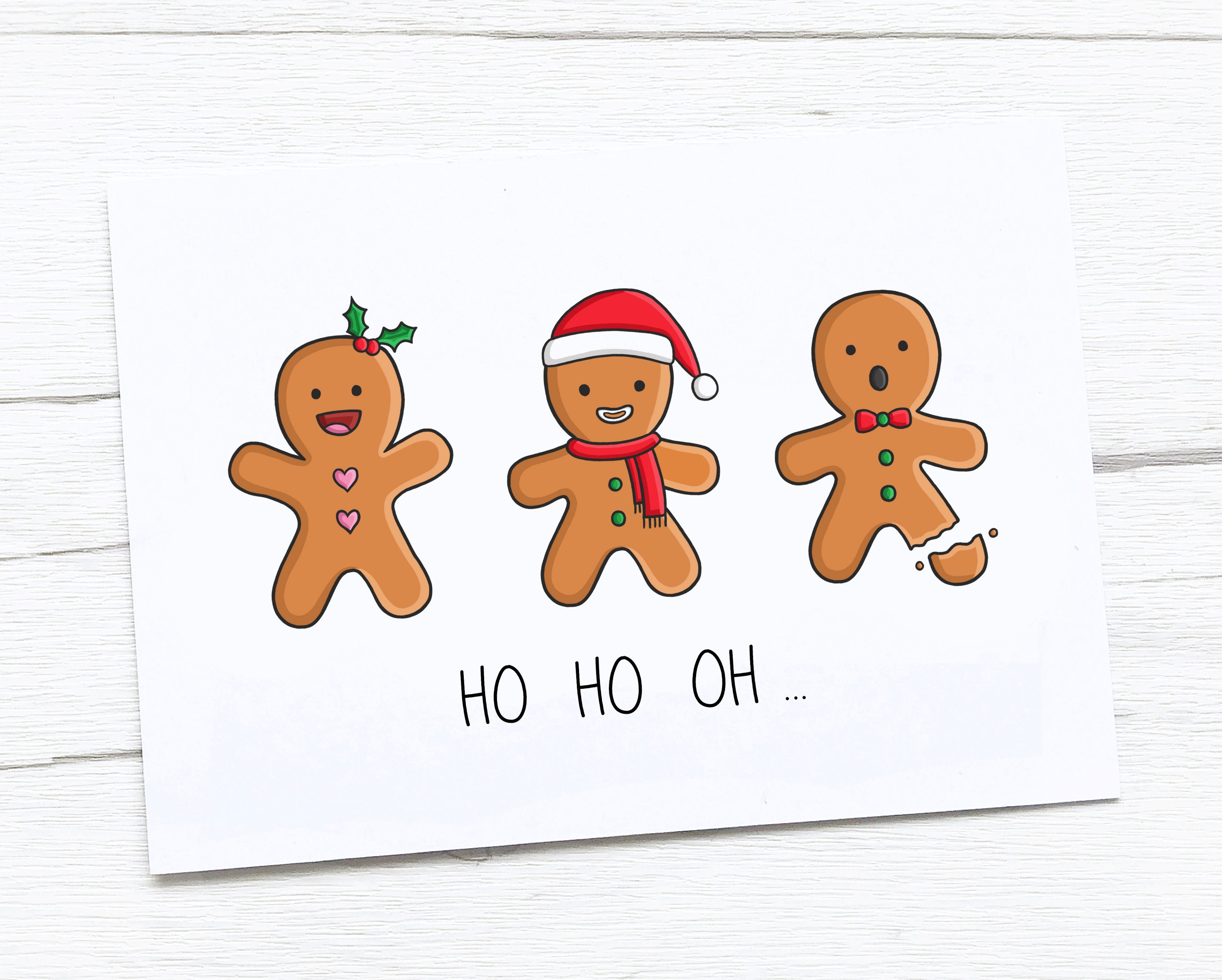 Happy Christmas Card Merry Christmas Gingerbread Men - Etsy UK
