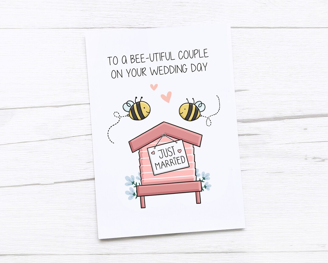 Wedding Card | Congratulations Card | Beautiful Couple | Bee - Etsy