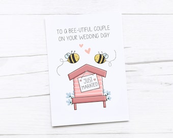 Wedding Congratulations Card - to a Bee-utiful Couple - Congratulations ...