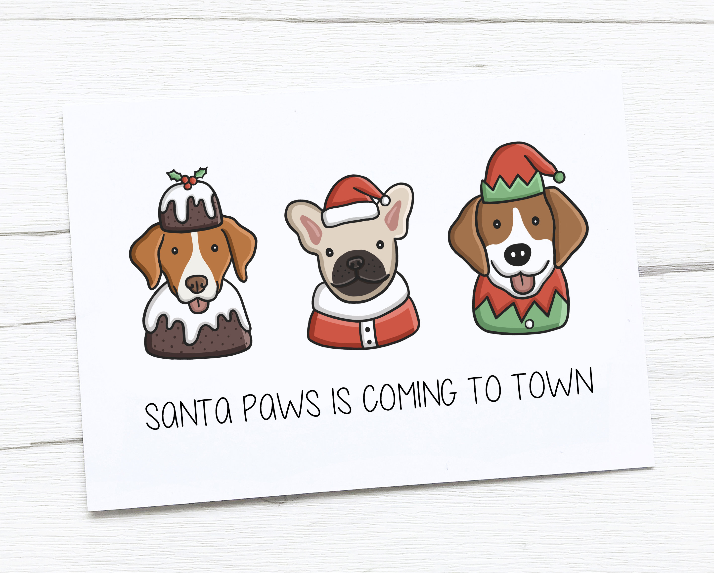 Happy Christmas Card | Merry Christmas | Dogs - Etsy