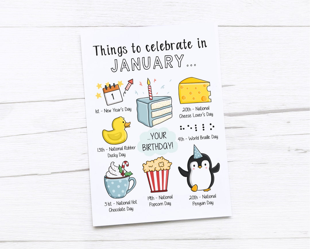 January Birthday Card | Born in January | January Birthday - Etsy UK