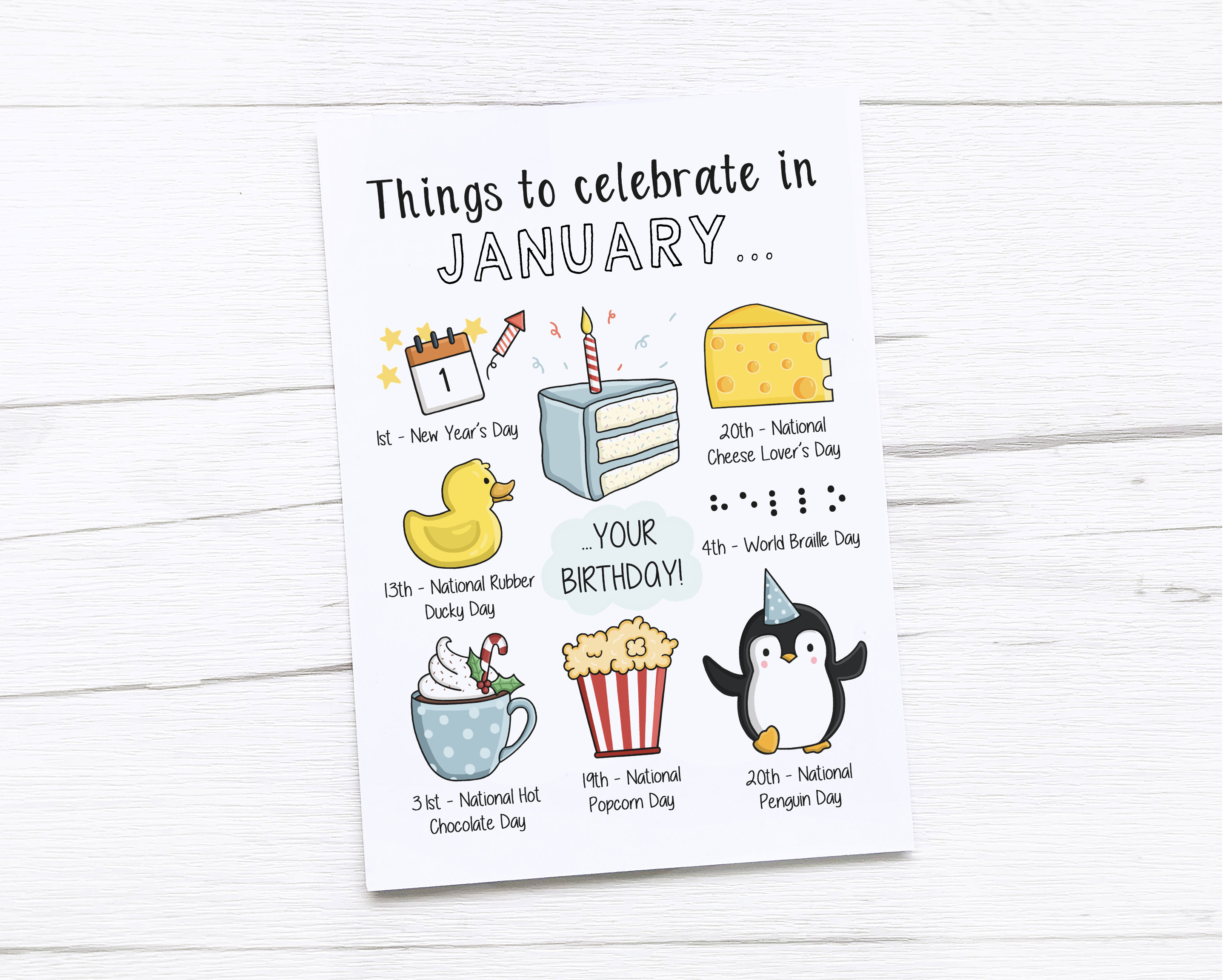 January Birthday Card | Born in January | January Birthday - Etsy