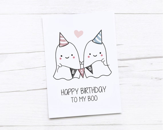 Happy Birthday Card Boo Ghost | Etsy