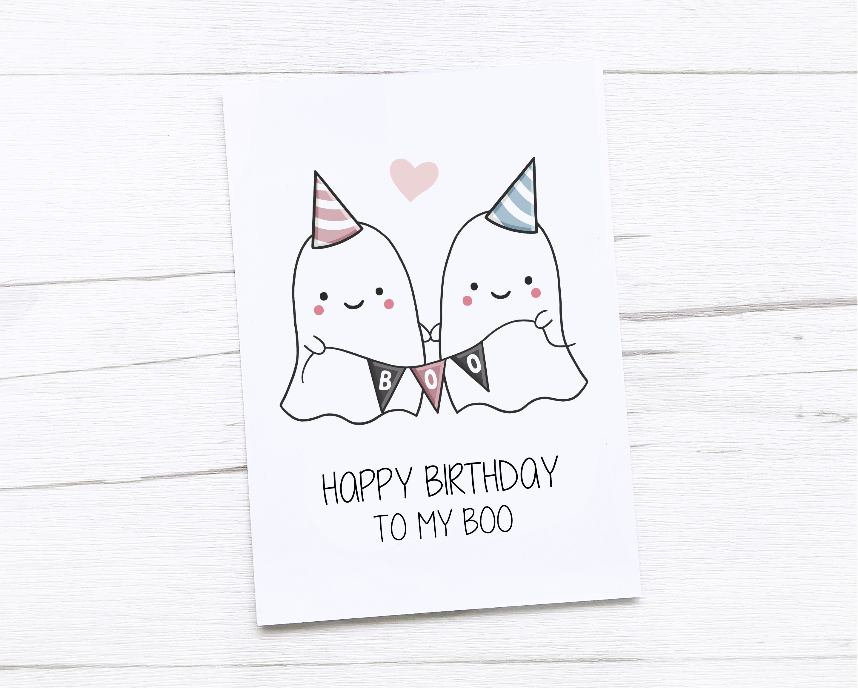 Happy Birthday Card | Boo | Ghost - Etsy UK