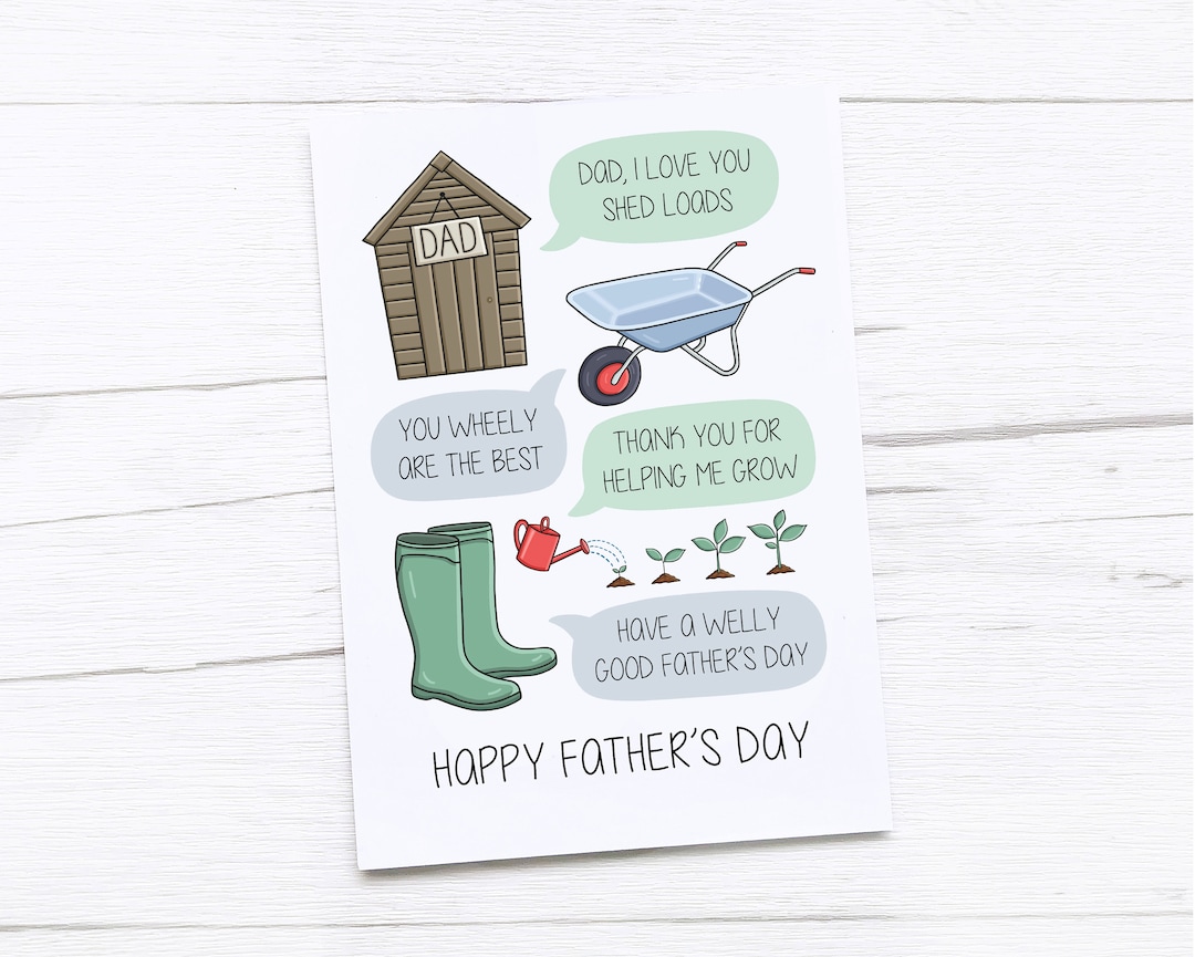 Happy Fathers Day Card | Dad Card | Gardening | Garden Puns | Shed ...